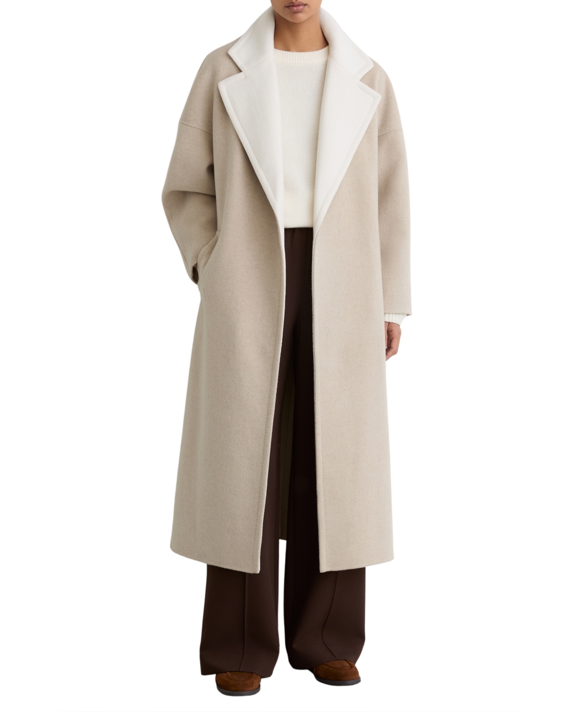 Click here for Reiss Womens Marcela Wool Blindseam Contrast-Lapel... prices