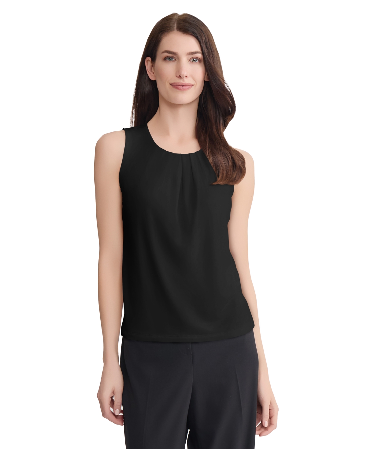 Click here for Jones New York Womens Pleat Front Crewneck Top - J... prices