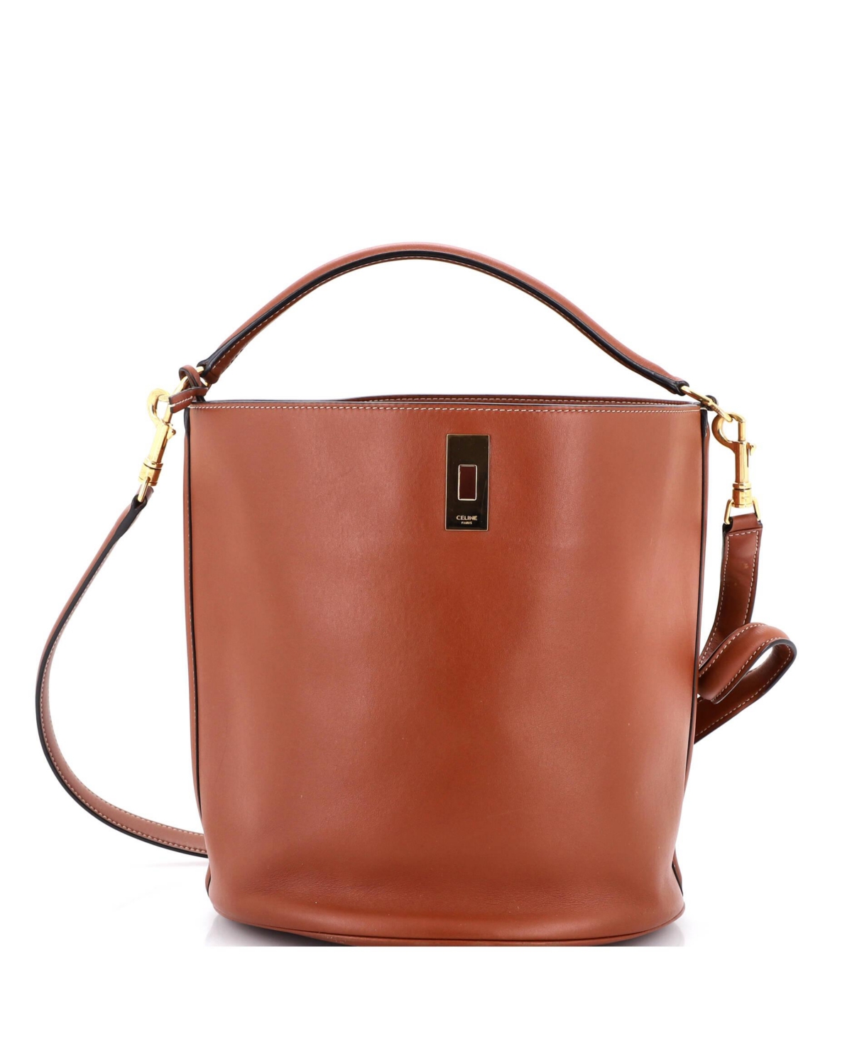 Click here for Pre-Owned Celine Bucket 16 Bag Leather - Brown prices