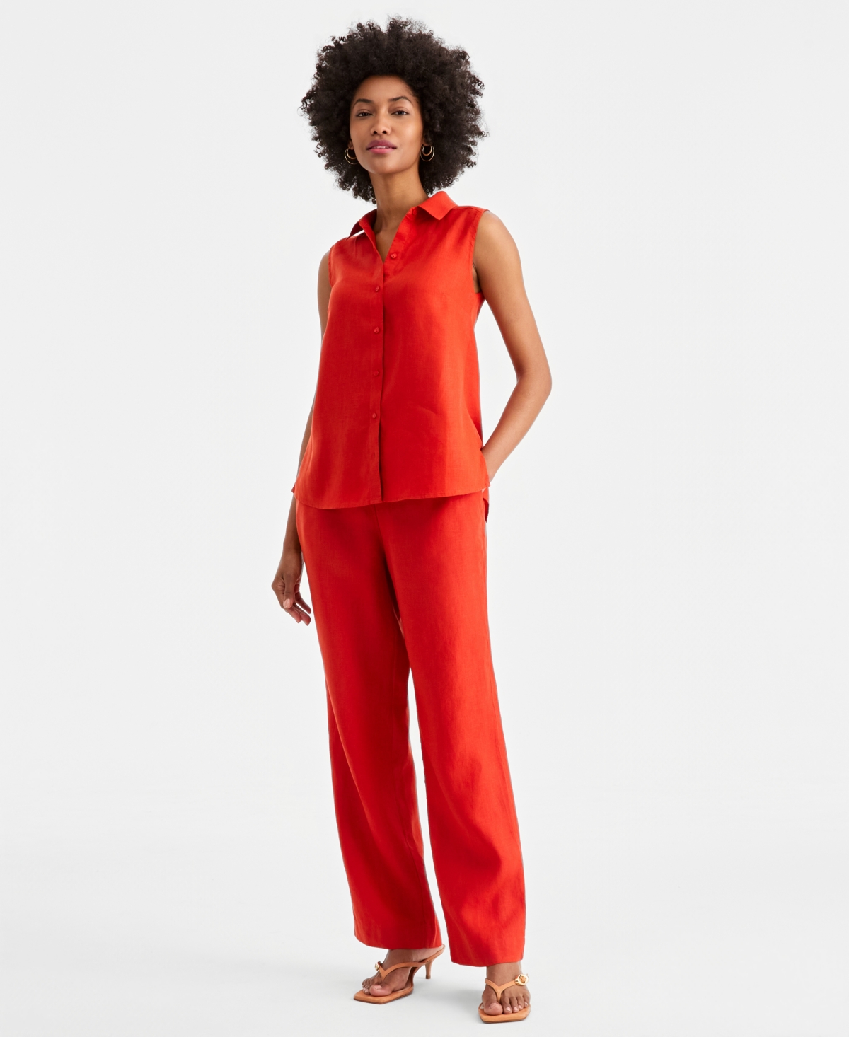 Click here for Charter Club Womens 100 Linen Drawstring Pants  Cr... prices