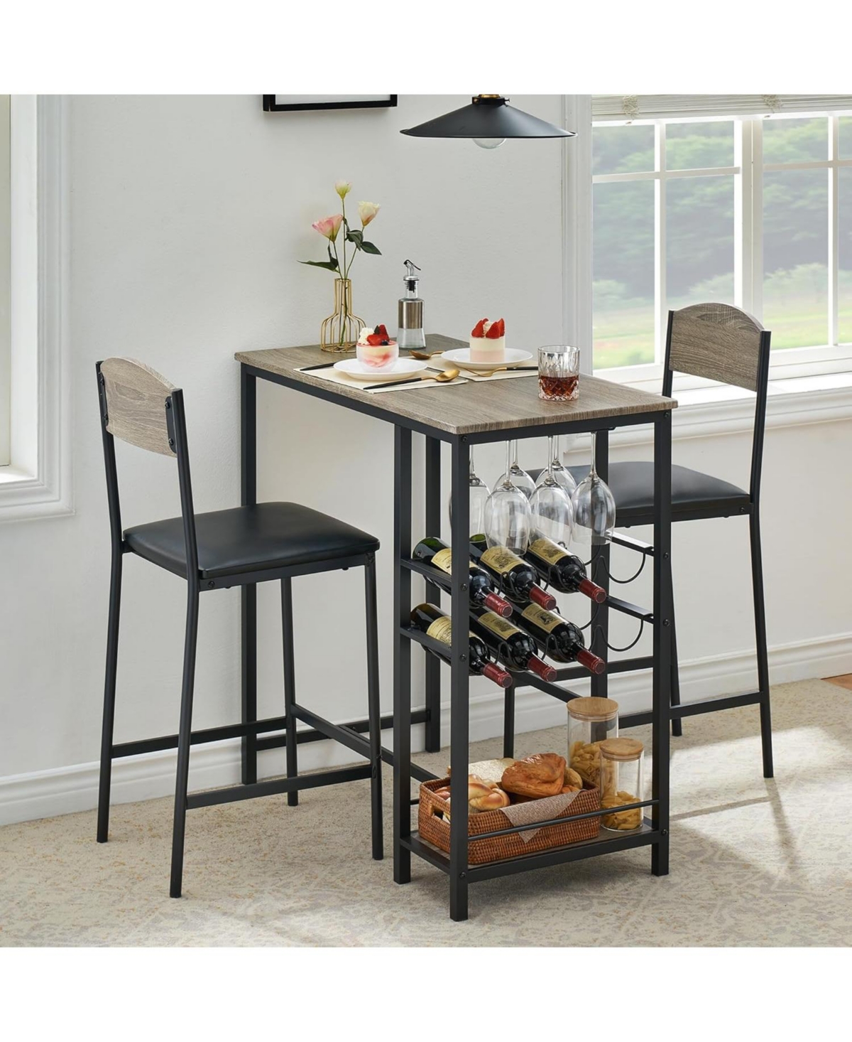 Click here for gaomon Dining Chair Bar Table Set for 2 for Kitche... prices