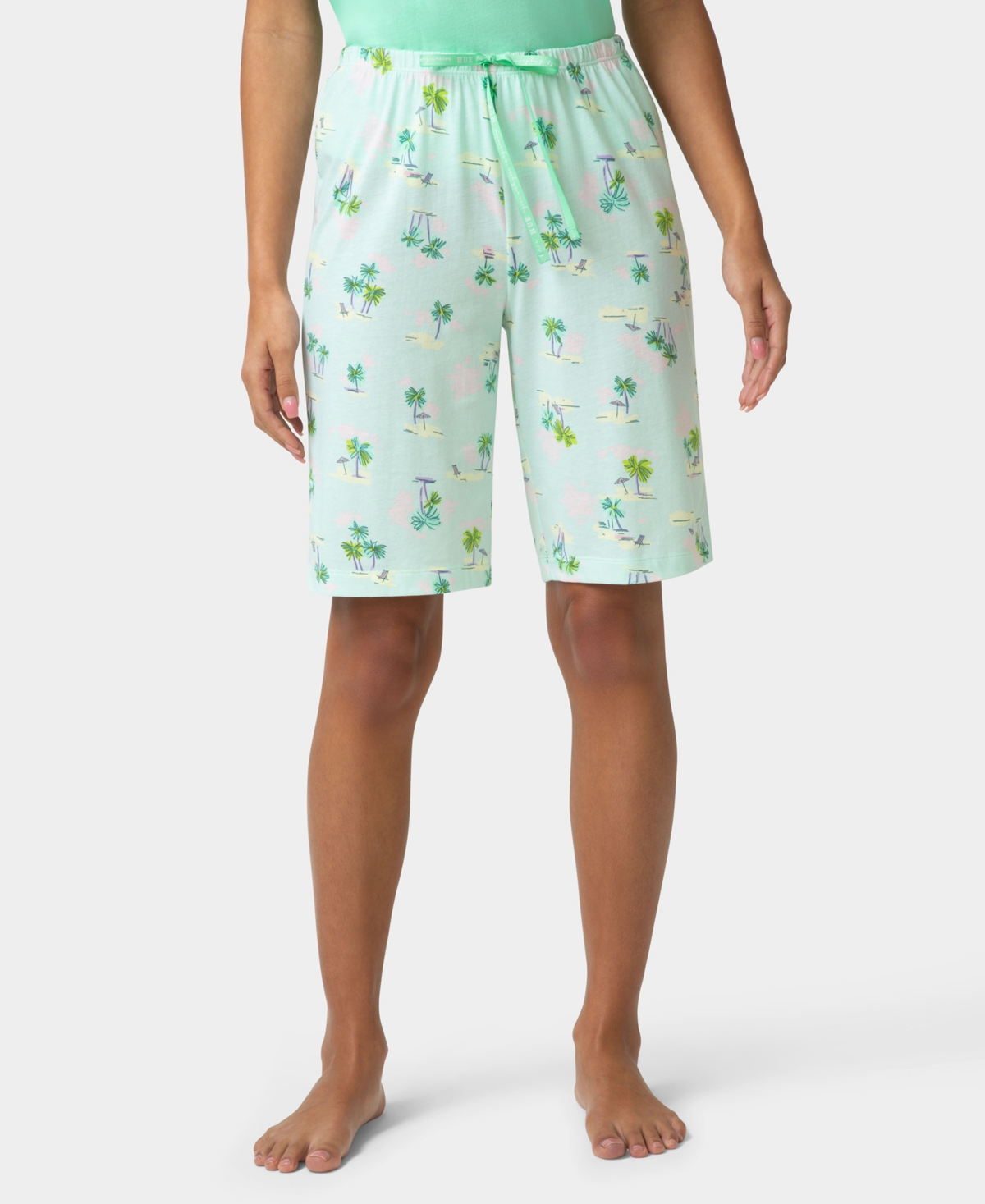 Click here for Hue Womens Chalk Dot Pj Bermuda - Calm Under Palms prices