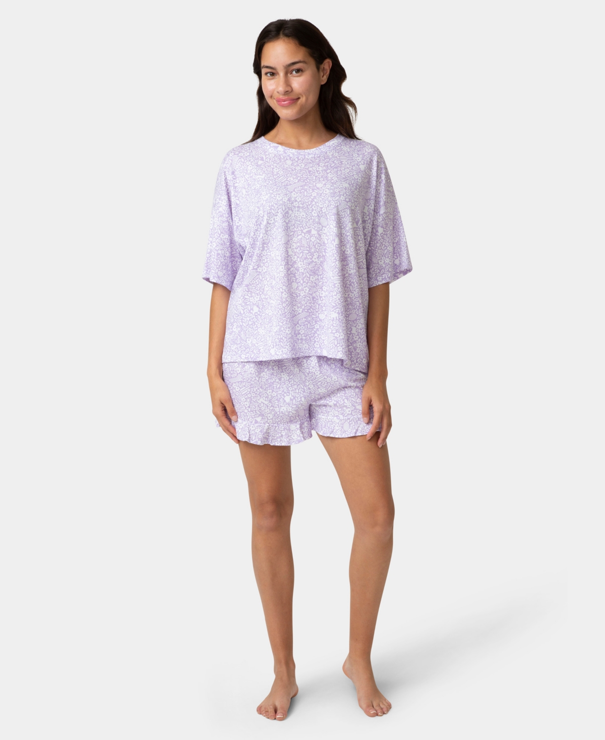 Click here for Hue Womens Oversized T-Shirt and Boxer Shorts Paja... prices