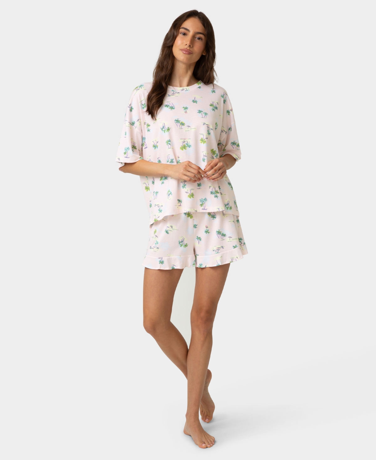 Click here for Hue Womens Oversized T-Shirt and Boxer Shorts Paja... prices