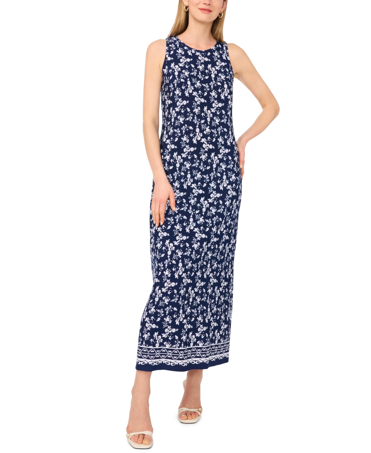 Click here for Vince Camuto Womens Sleeveless Crewneck Maxi Dress... prices