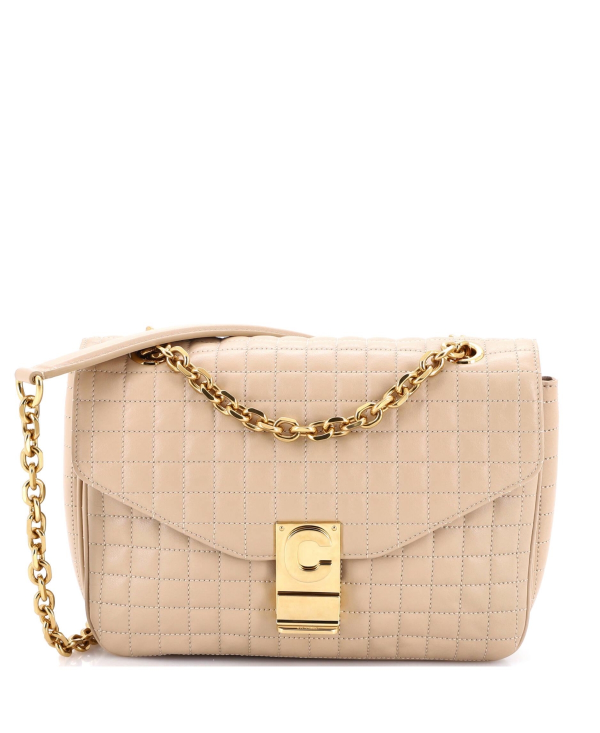 Click here for Pre-Owned Celine Medium C Bag Quilted Leather - Na... prices