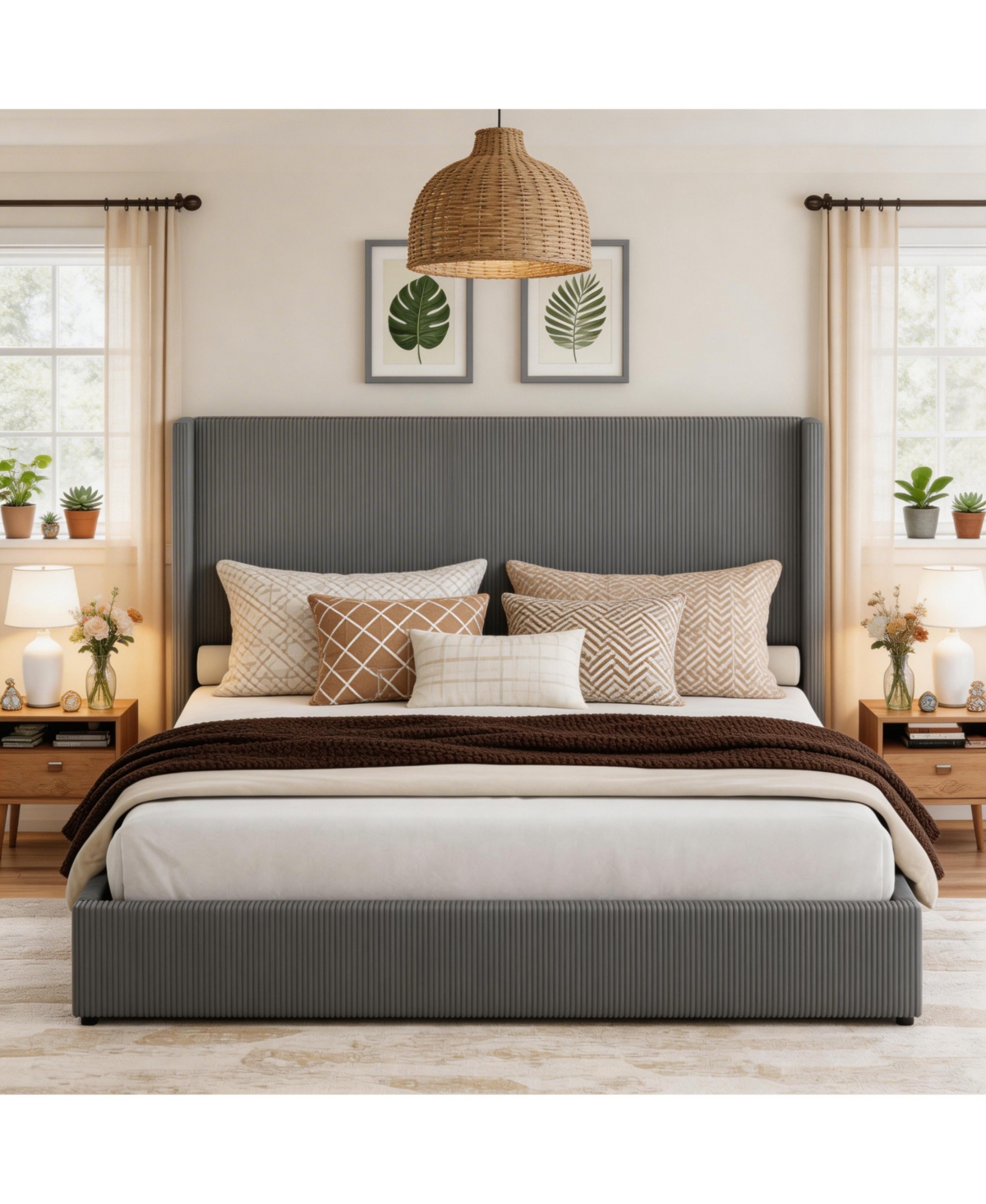Click here for Homfan Upholstered Platform Bed Frame with Storage... prices