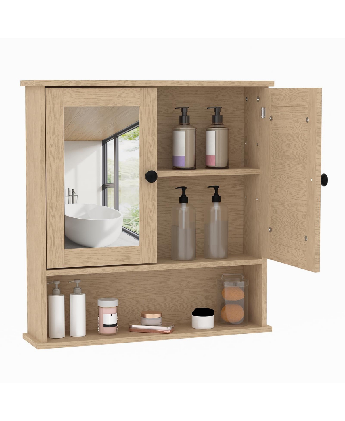 Click here for Homfan Mirrored Bathroom Wall Cabinet with Adjusta... prices