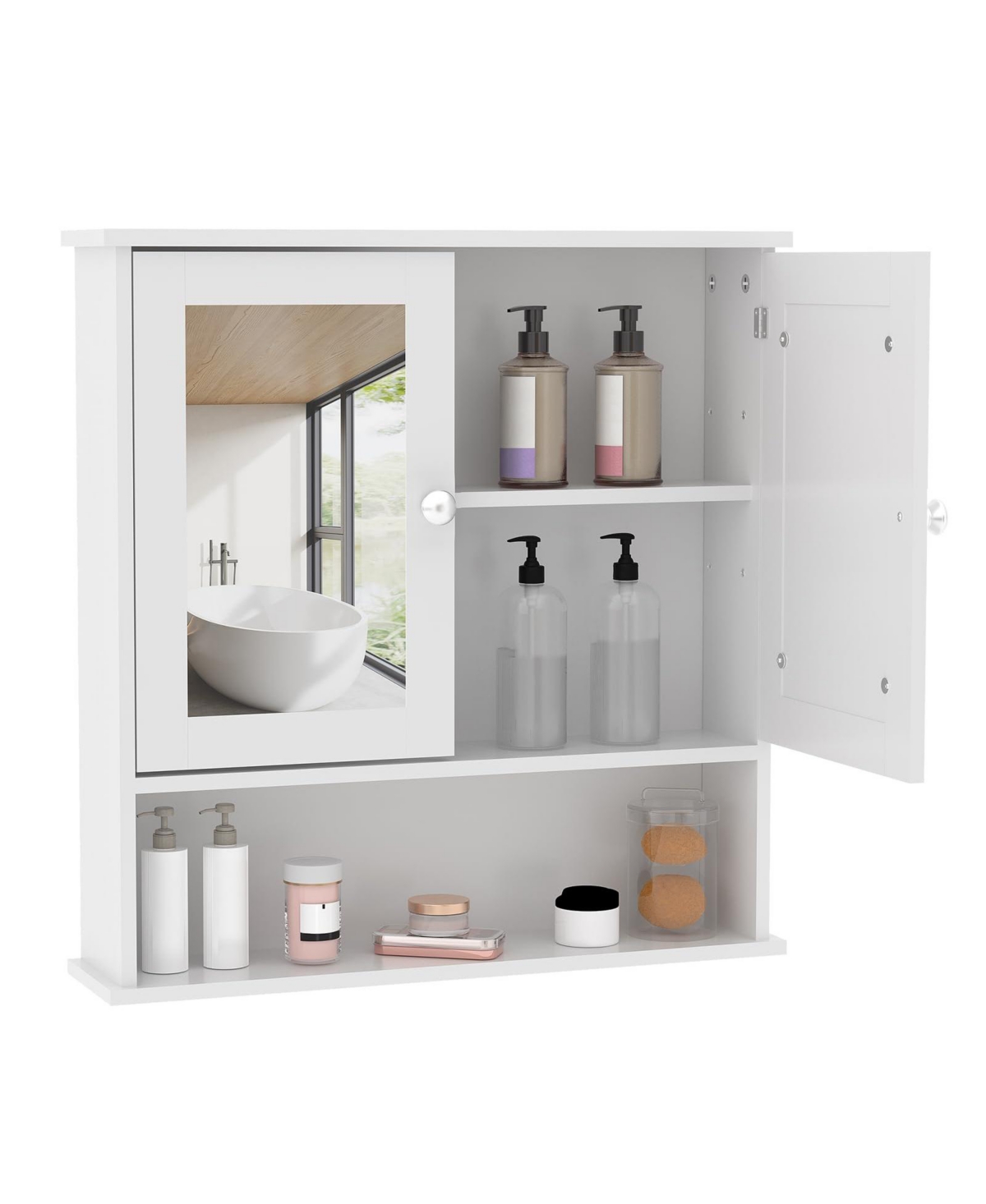 Click here for Homfan Mirrored Bathroom Wall Cabinet with Adjusta... prices