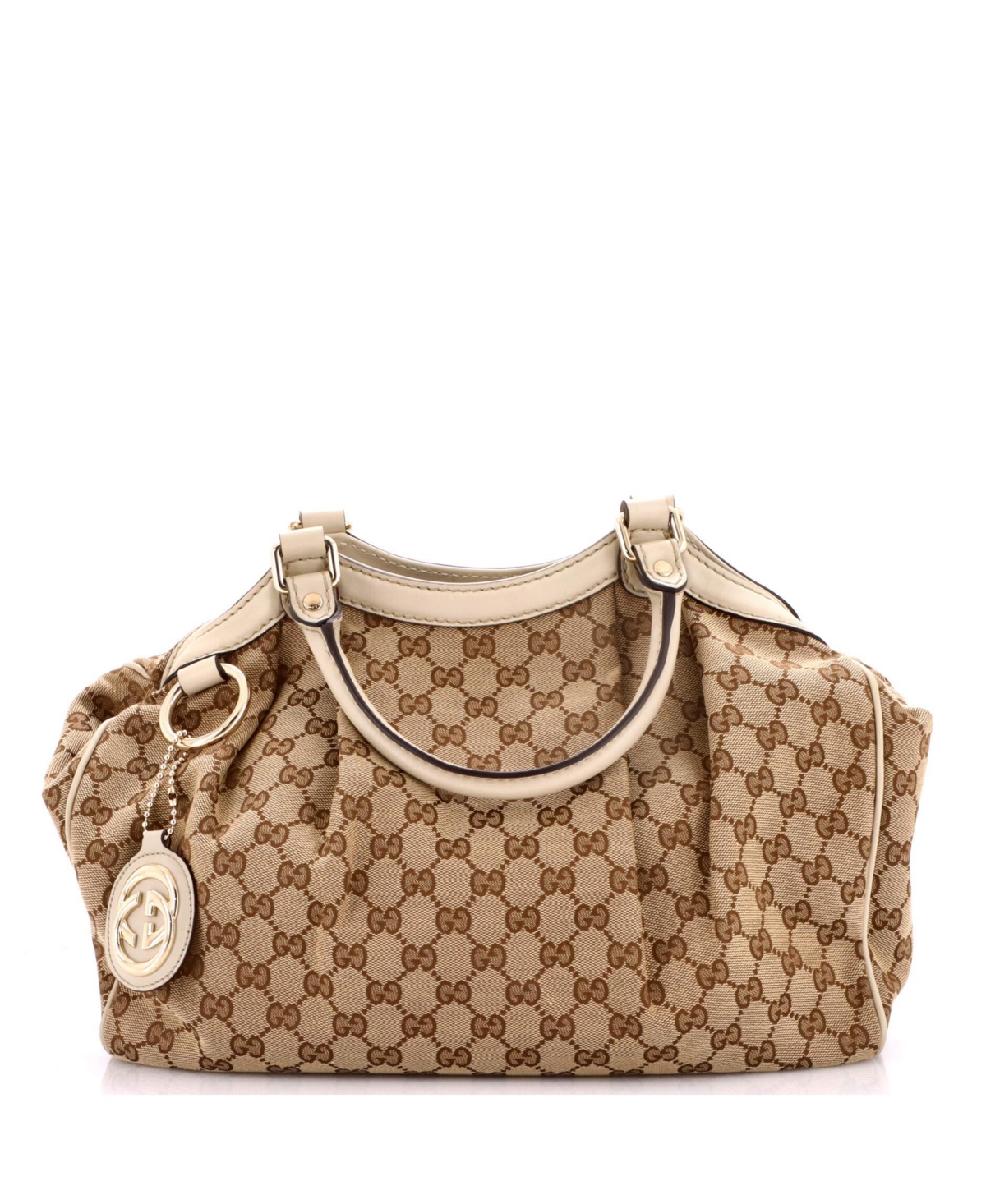 Click here for Pre-Owned Gucci Medium Sukey Tote Gg Canvas with L... prices