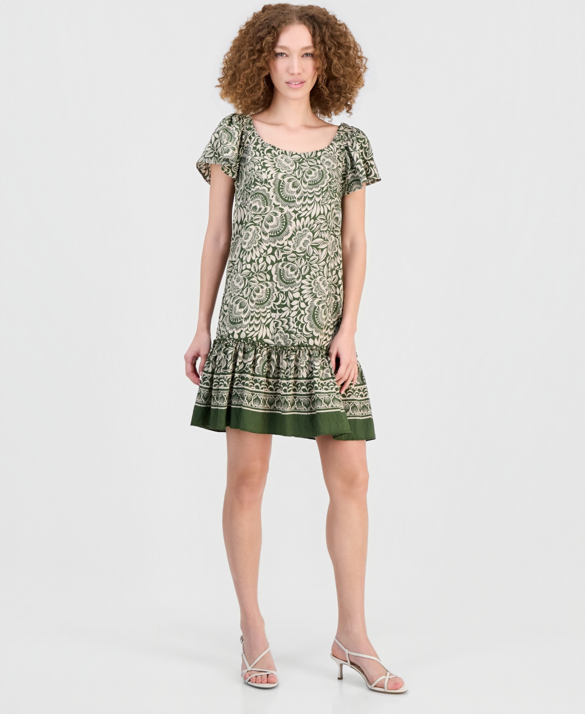 Click here for Robbie Bee Womens On/Off-The-Shoulder Ruffle-Hem D... prices