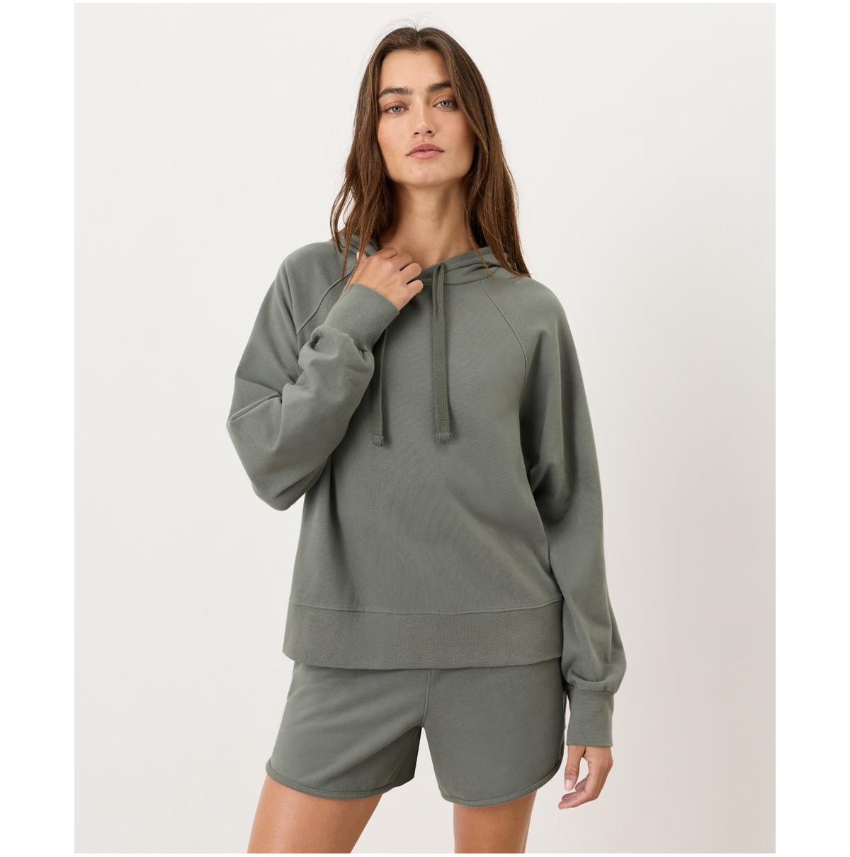 Click here for Pact Womens CloudKnit Hoodie - Castor green prices