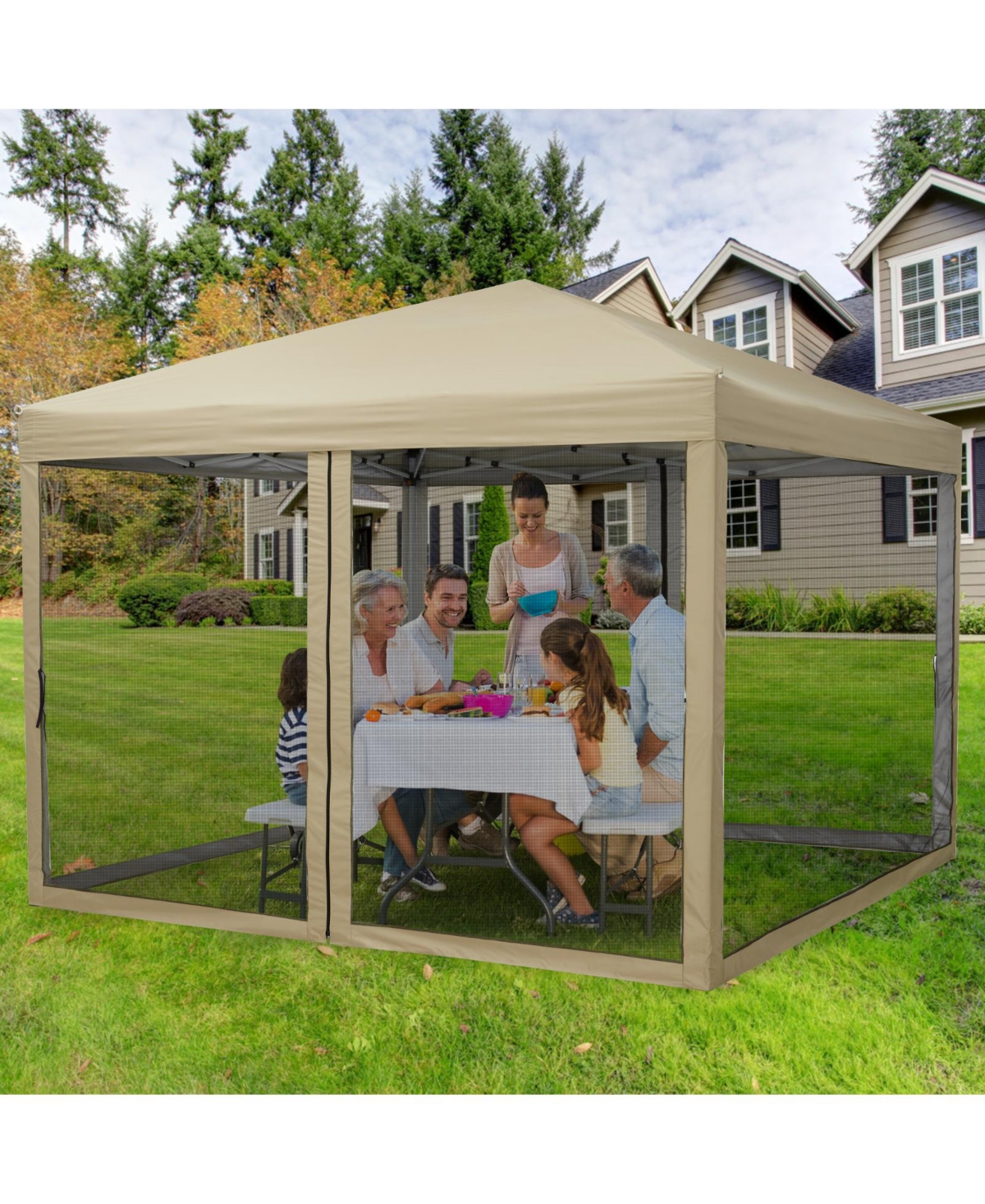 Click here for Homfan Pop-Up Canopy Tent with Bug Screen Mesh Sid... prices
