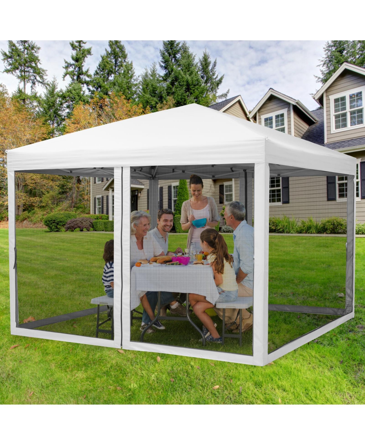 Click here for Homfan Pop-Up Canopy Tent with Bug Screen Mesh Sid... prices