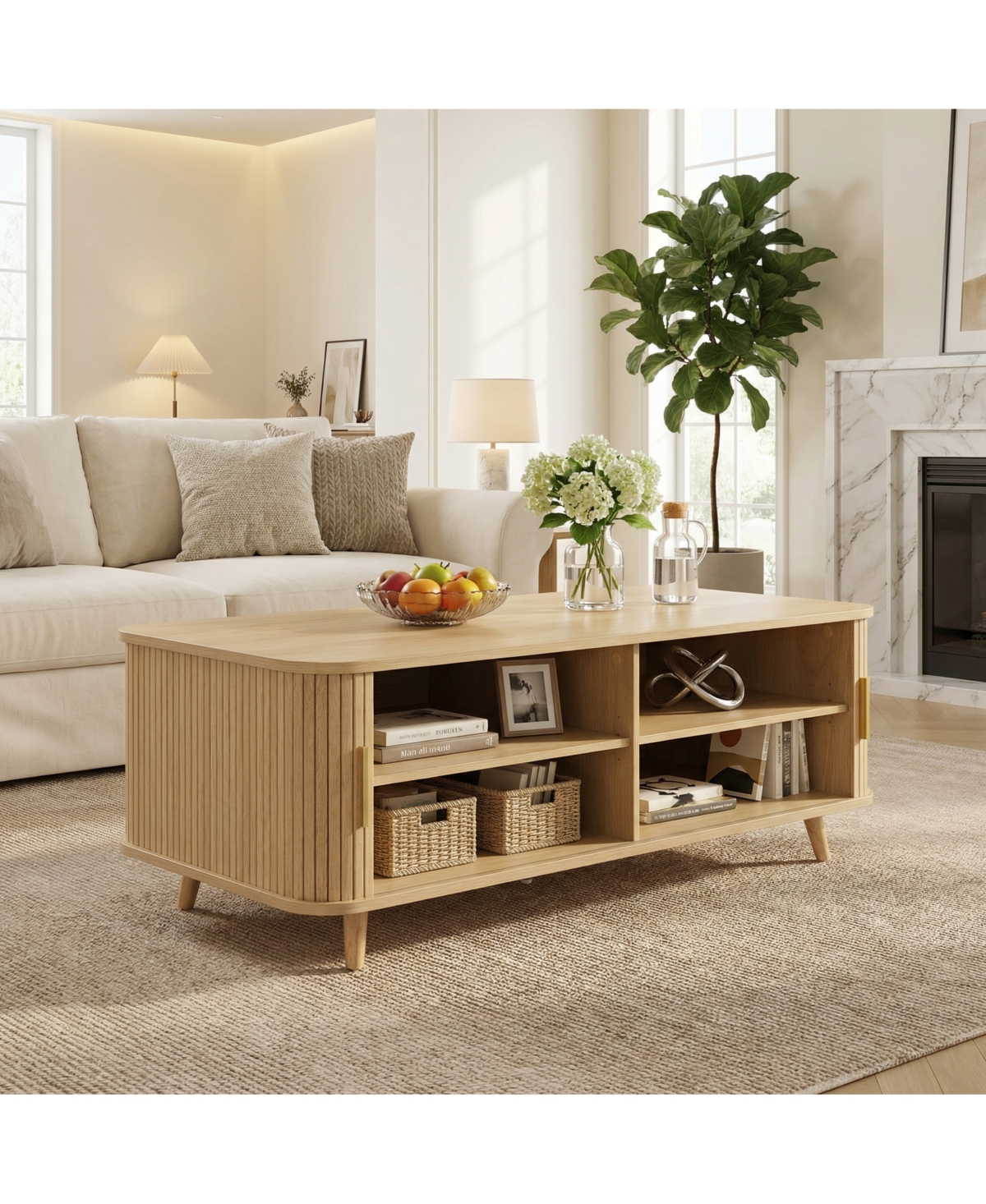Click here for Rainsken Modern Mid-Century Coffee Table with Stor... prices