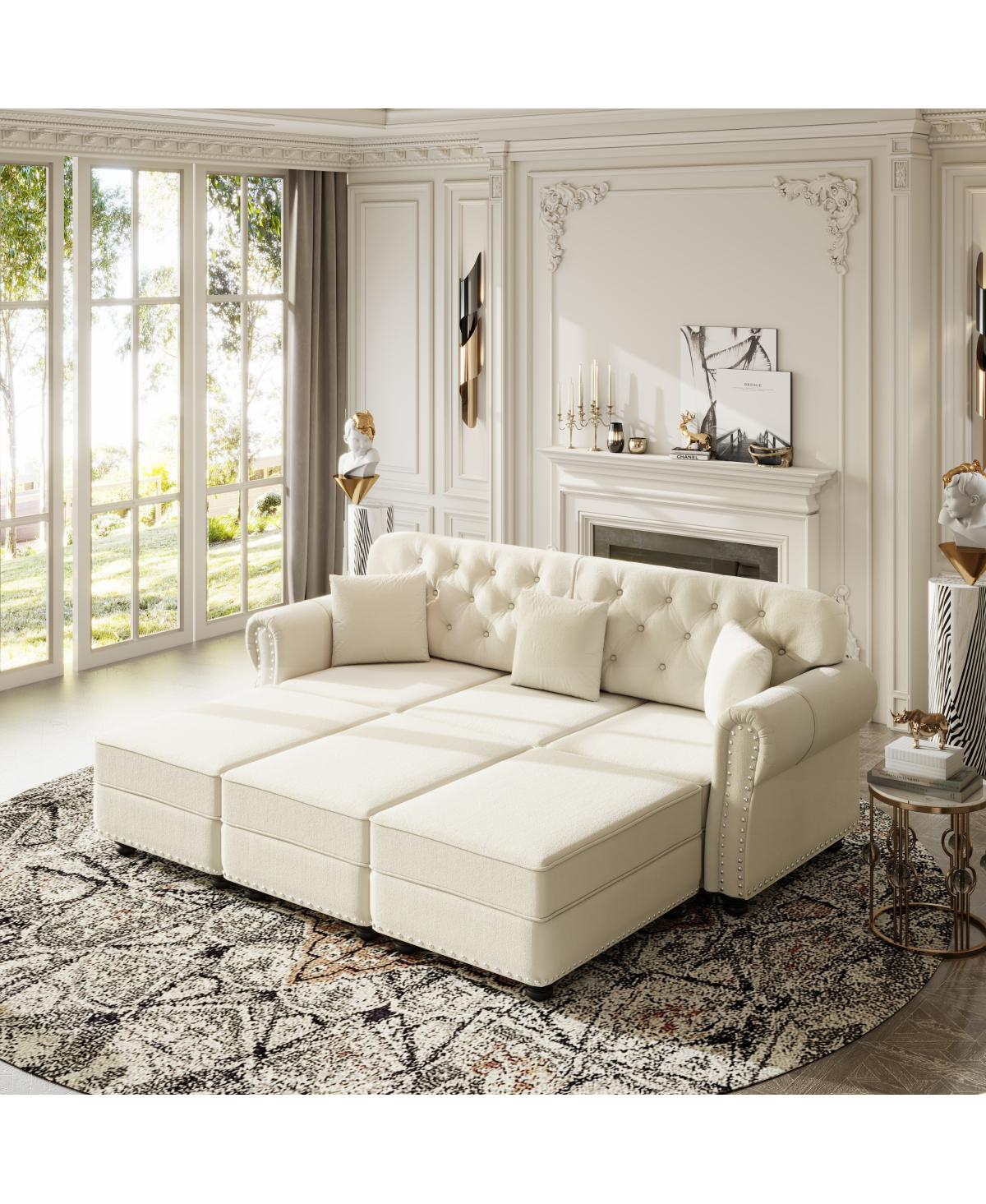 Click here for Streamdale Furniture Velvet Chesterfield Sofa with... prices