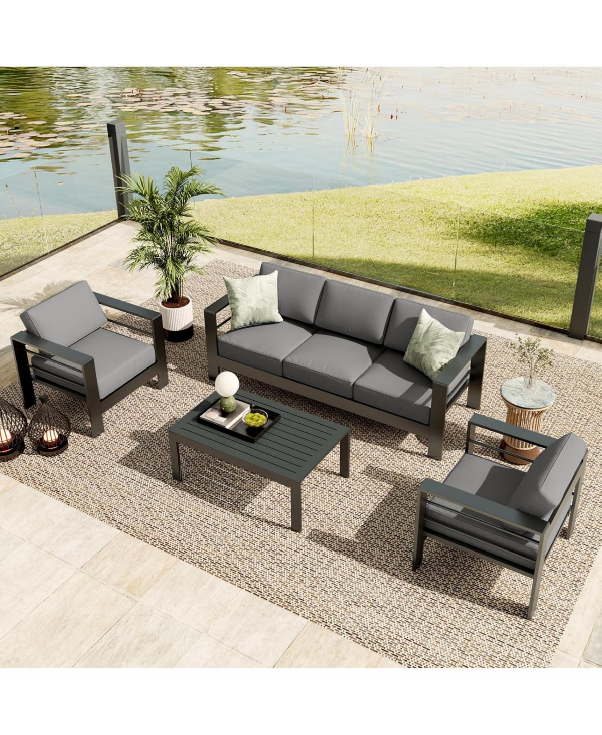 Click here for gaomon 4Pieces Aluminum Patio Furniture Set  5-Sea... prices