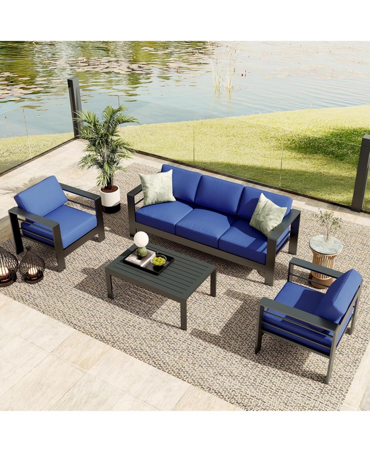 Click here for gaomon 4Pieces Aluminum Patio Furniture Set  5-Sea... prices