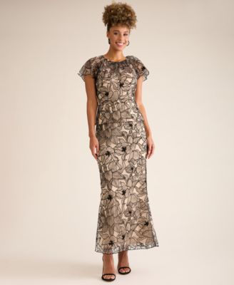 Click here for Muse Womens Long Embroidered Skirt Cap Flutter Sle... prices