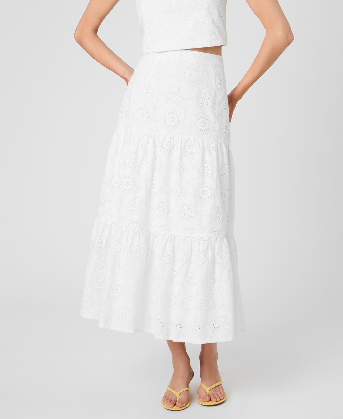 Click here for French Connection Womens Svea Eyelet Tiered Skirt... prices