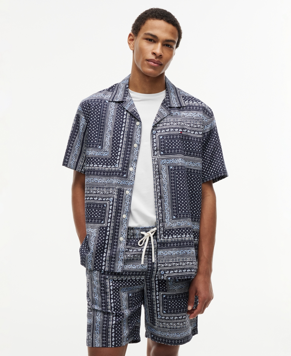 Click here for Tommy Hilfiger Mens Bandana Print Shirt - Carbon N... prices