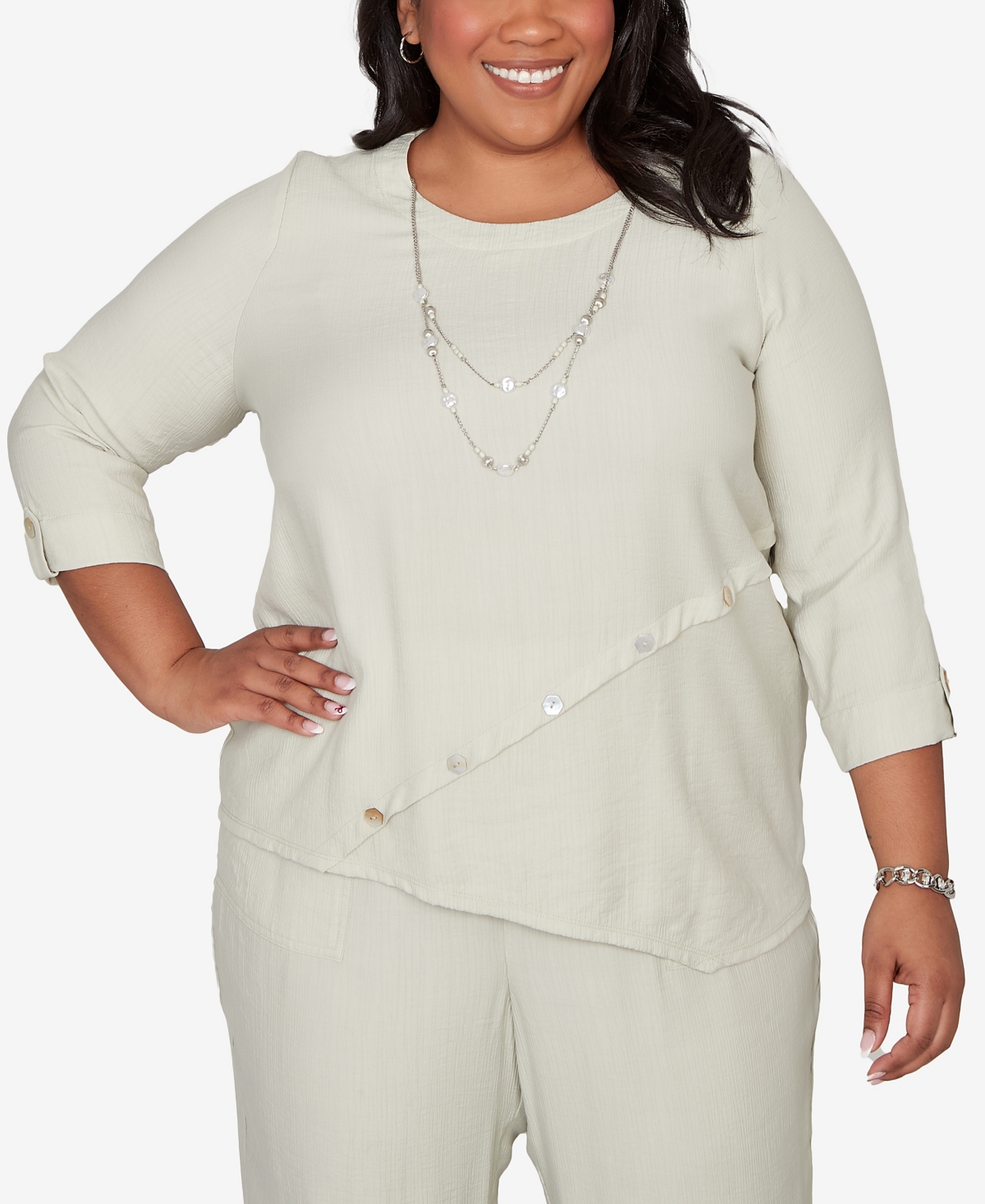 Click here for Alfred Dunner Plus Size Vintage Charm Diagonal Spl... prices