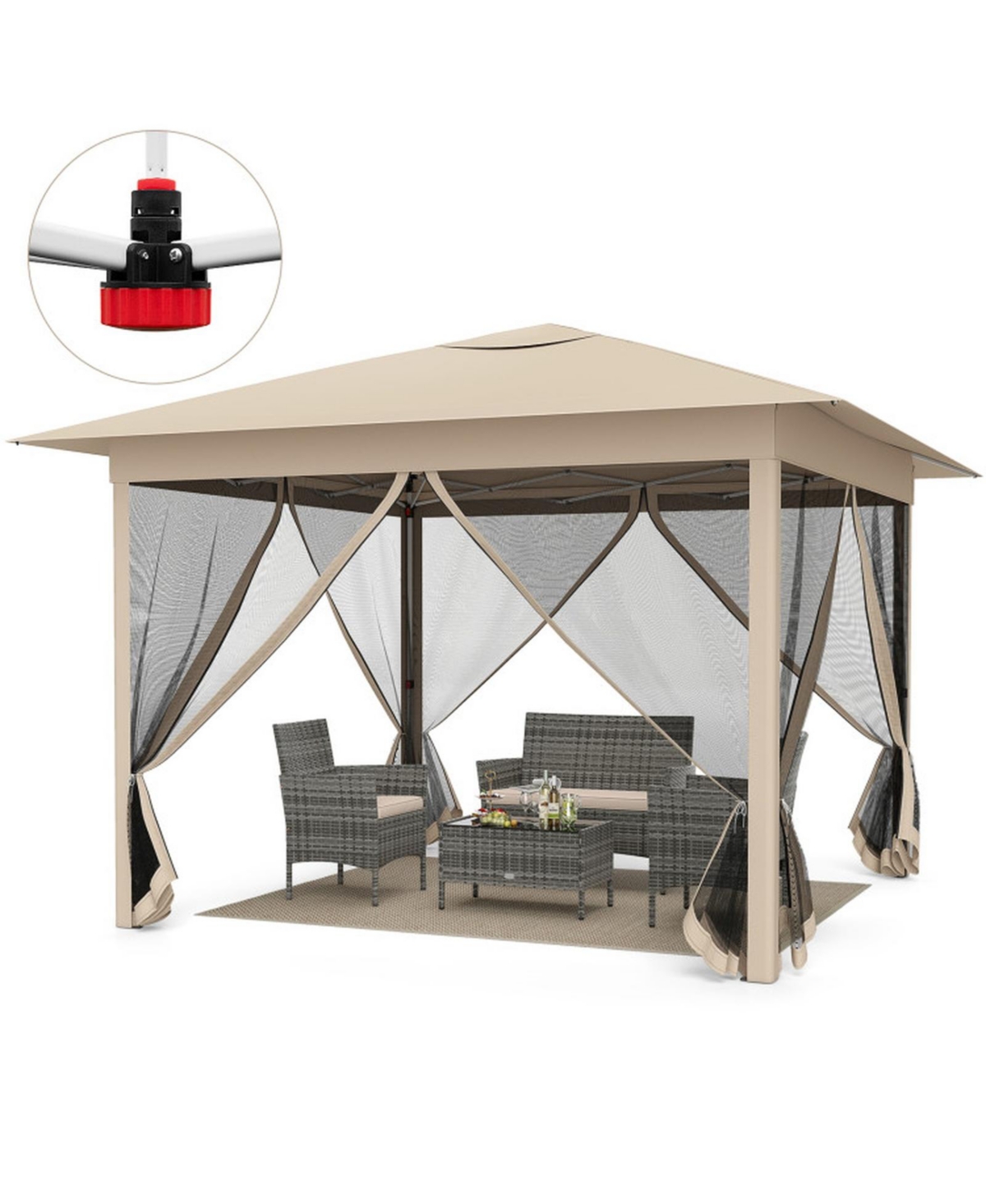 Click here for Gouun 11.5 x 11.5 ft Pop Up Canopy Tent with Four... prices