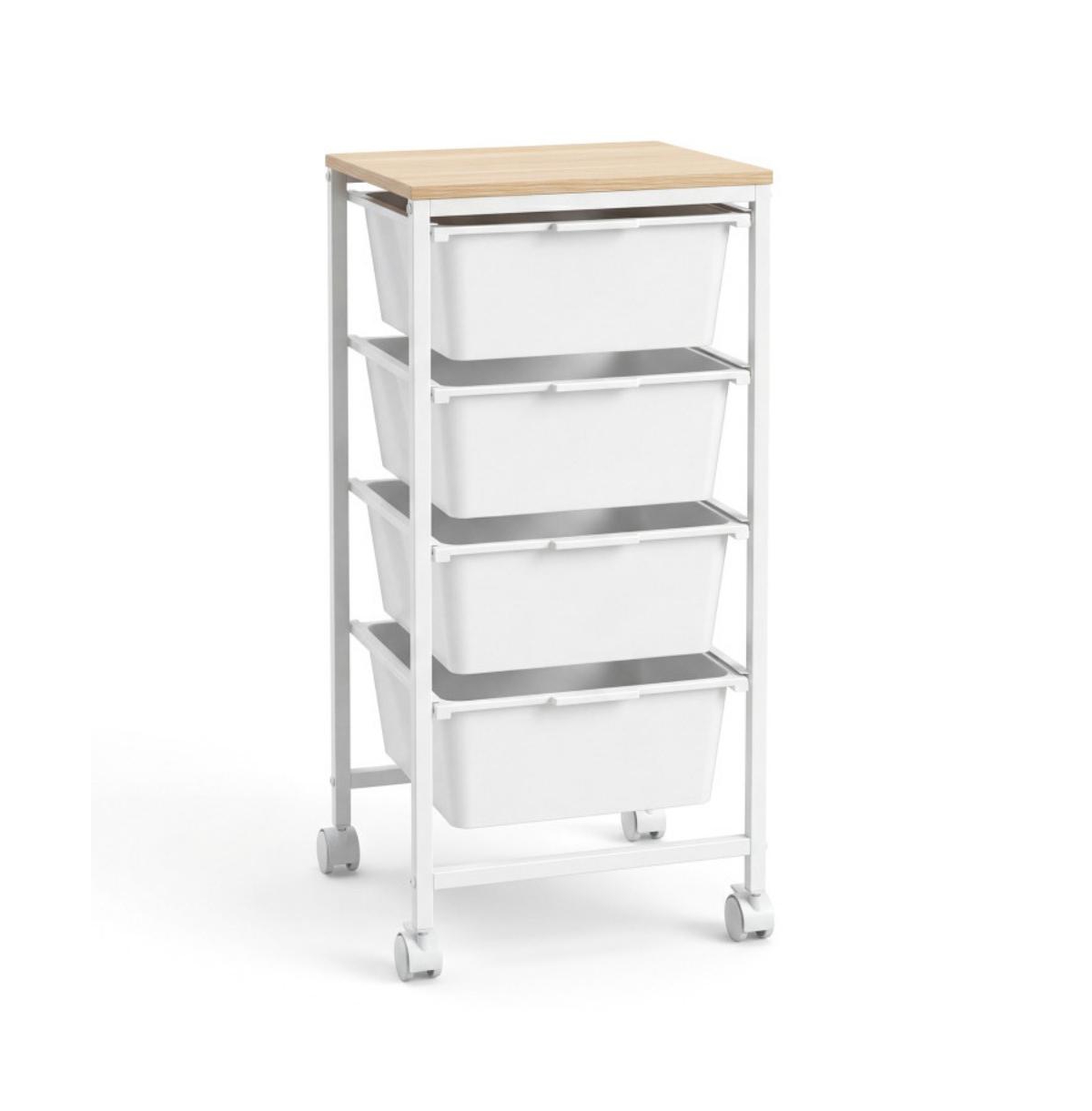 Click here for Gouun 4-Drawer Rolling Storage Cart with Wooden Ta... prices