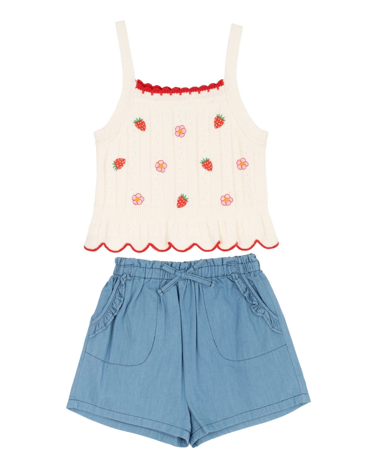Click here for Rare Editions Girls 2T-6X Crochet Knit Tank and Ch... prices
