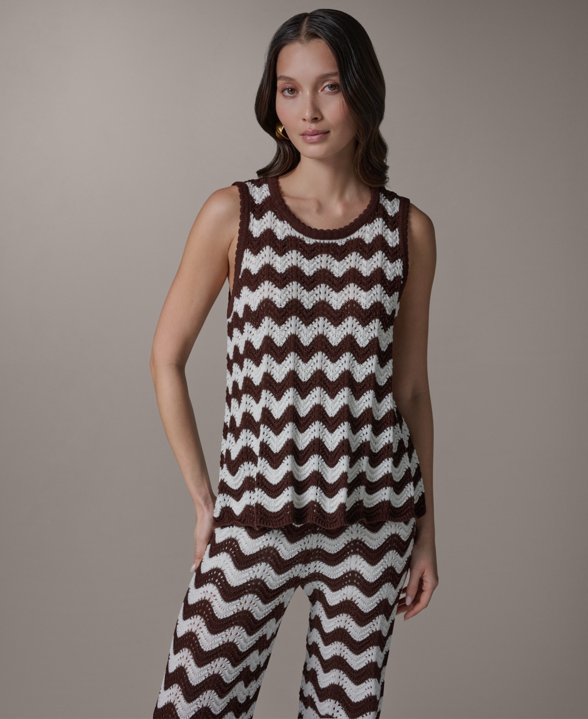 Click here for Donna Karan Weekend Womens Scallop Stripe Crewneck... prices