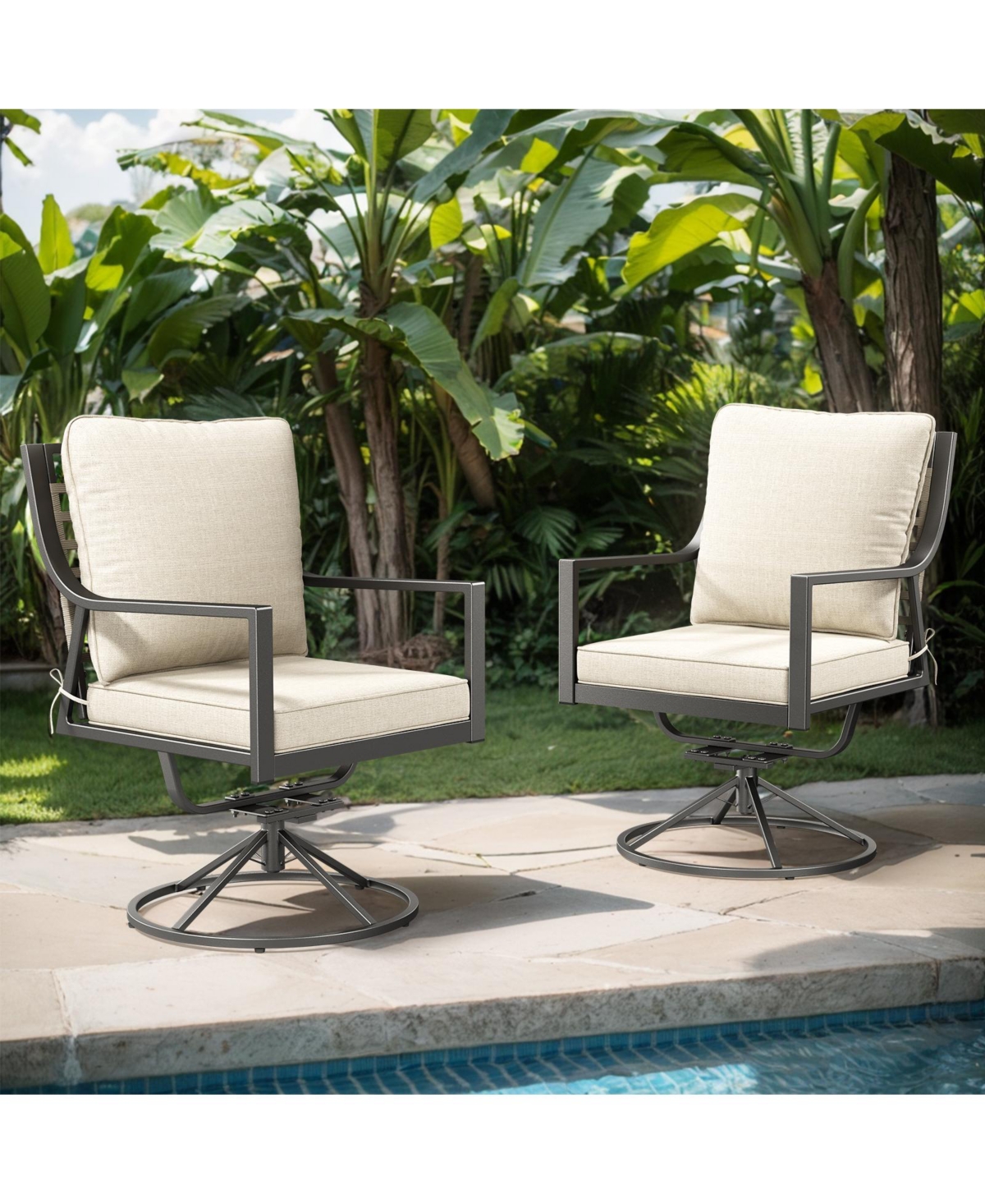 Click here for Gymojoy Patio Swivel Chairs Set of 2  Outdoor Dini... prices