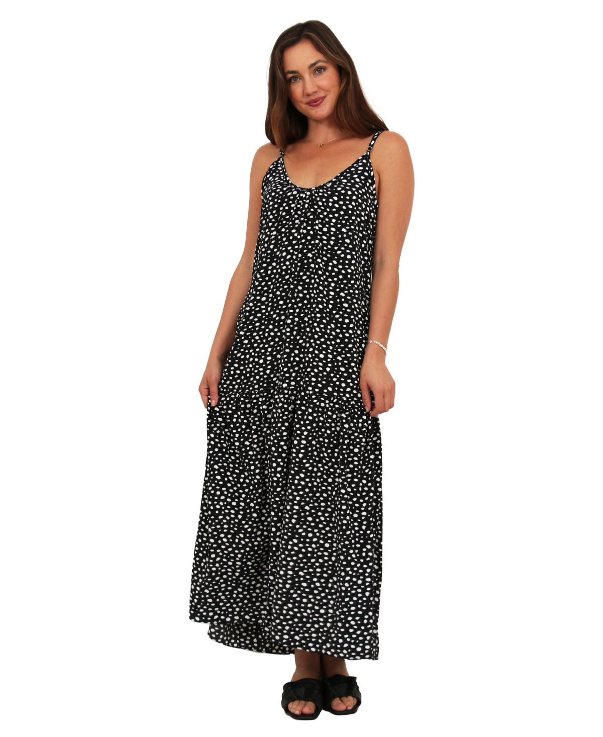 Click here for 24seven Comfort Apparel Womens Dot Print Maxi Dres... prices