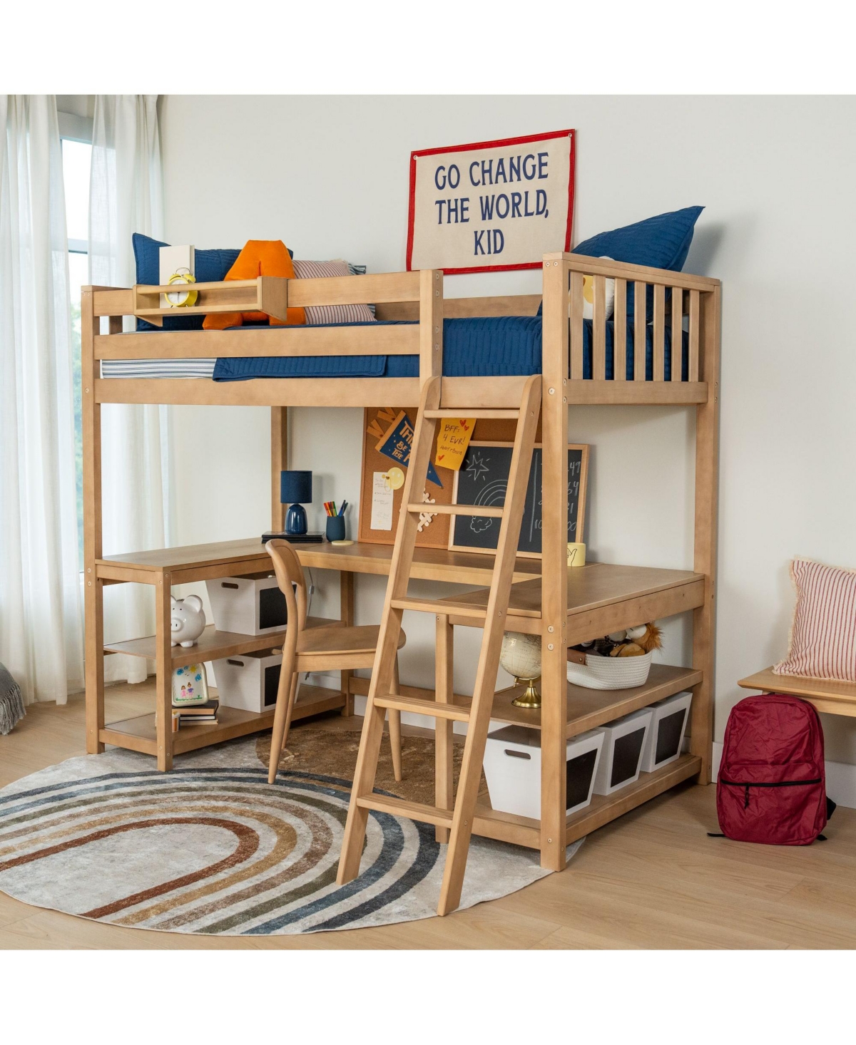 Click here for Max & Lily Scandinavian Loft Bed with Wraparound D... prices