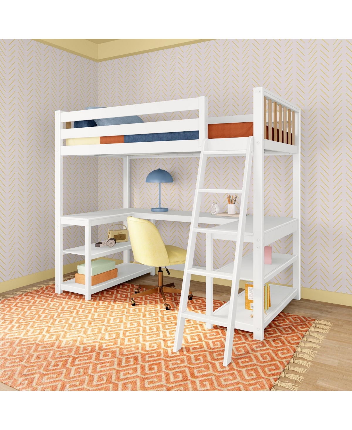 Click here for Max & Lily Scandinavian Loft Bed with Wraparound D... prices