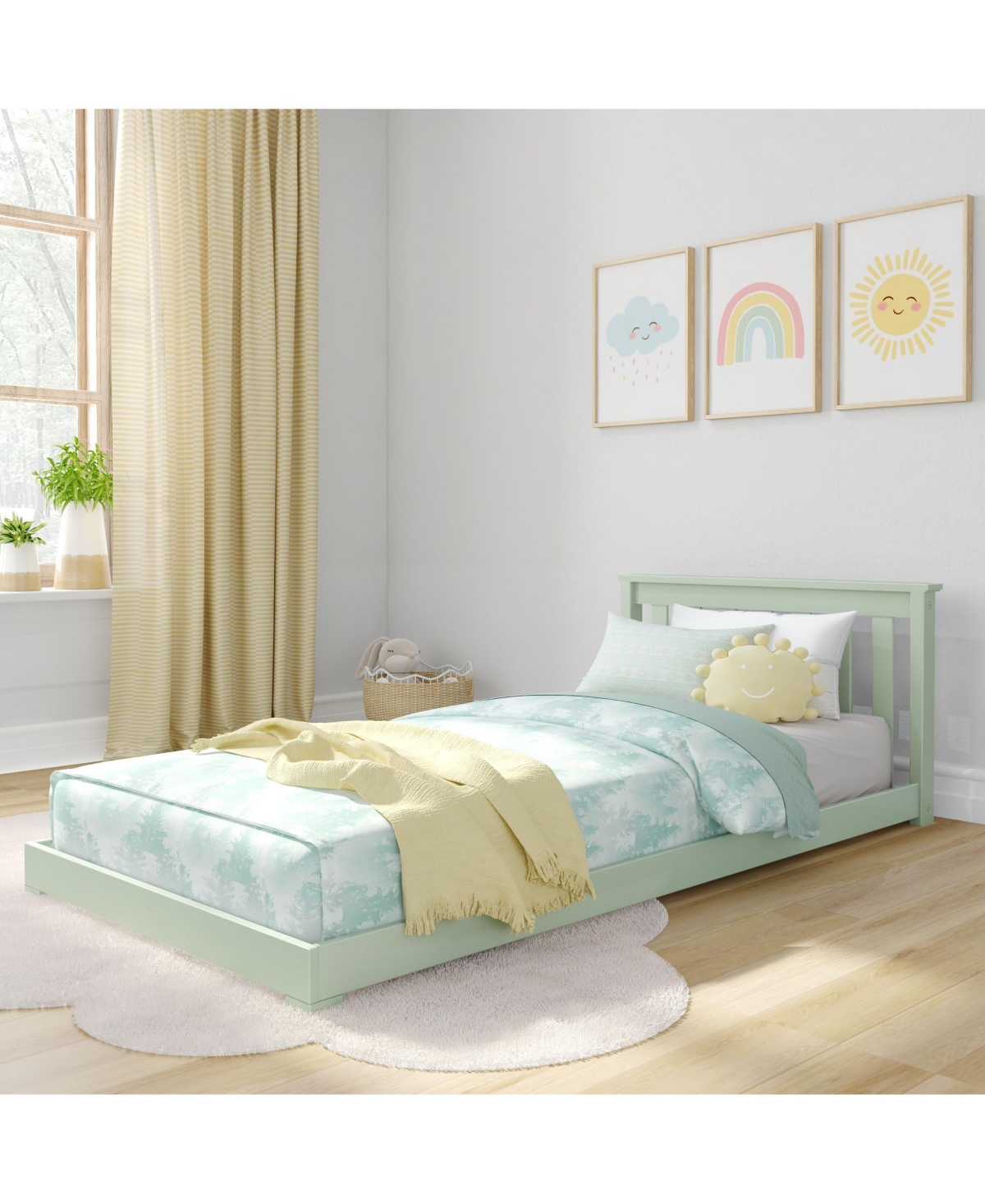 Click here for Max & Lily Classic Floor Bed  Twin - Sage green prices