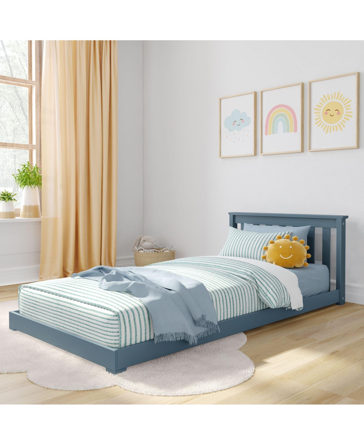 Click here for Max & Lily Classic Floor Bed  Twin - Misty blue prices