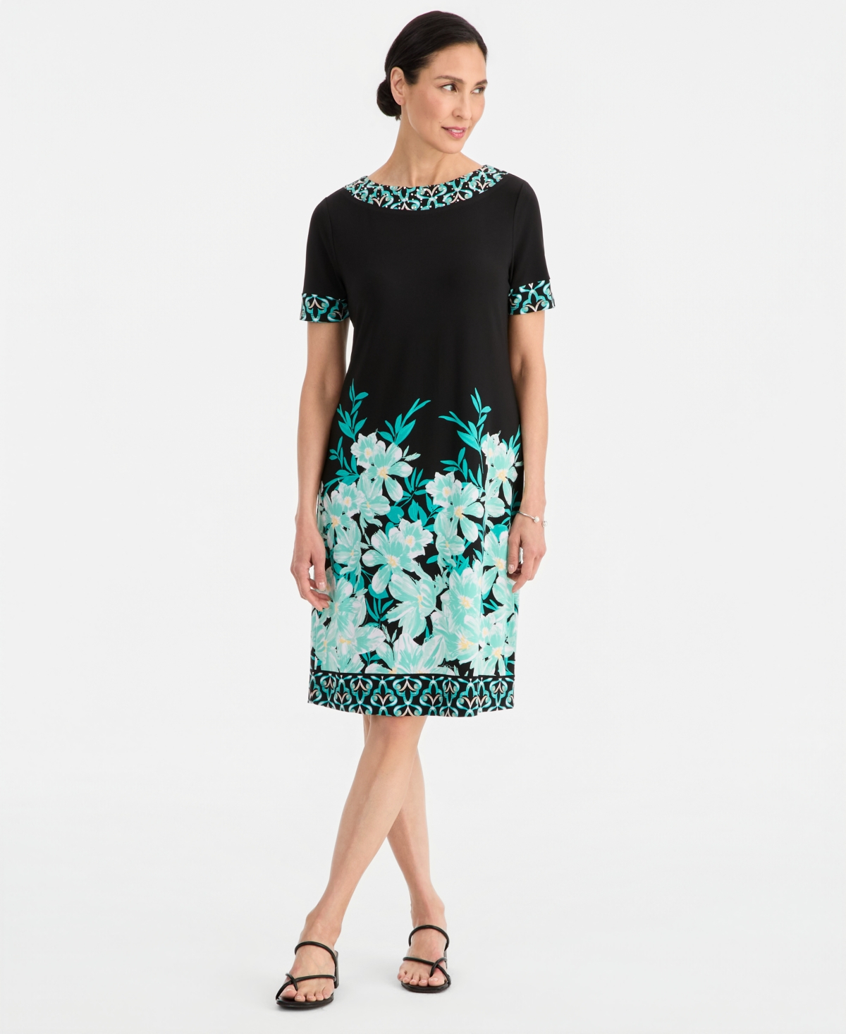 Click here for Jm Collection Womens Printed Border Embellished Bo... prices