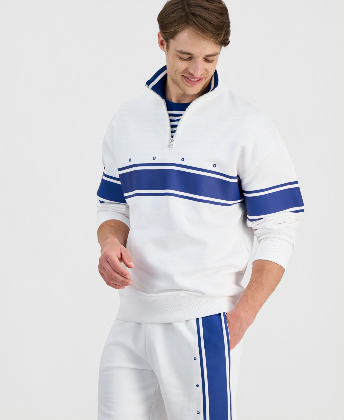 Click here for Hugo by Hugo Boss Mens Demsizip Quarter-Zip Sweats... prices