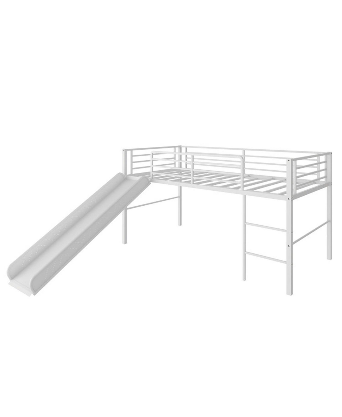 Click here for Gouun Twin Metal Loft Bed with Slide  Built-In Lad... prices