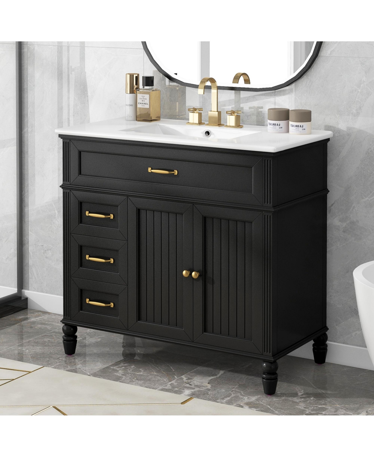 Click here for Busdays Bathroom Vanity with Sink Black Cabinet wi... prices