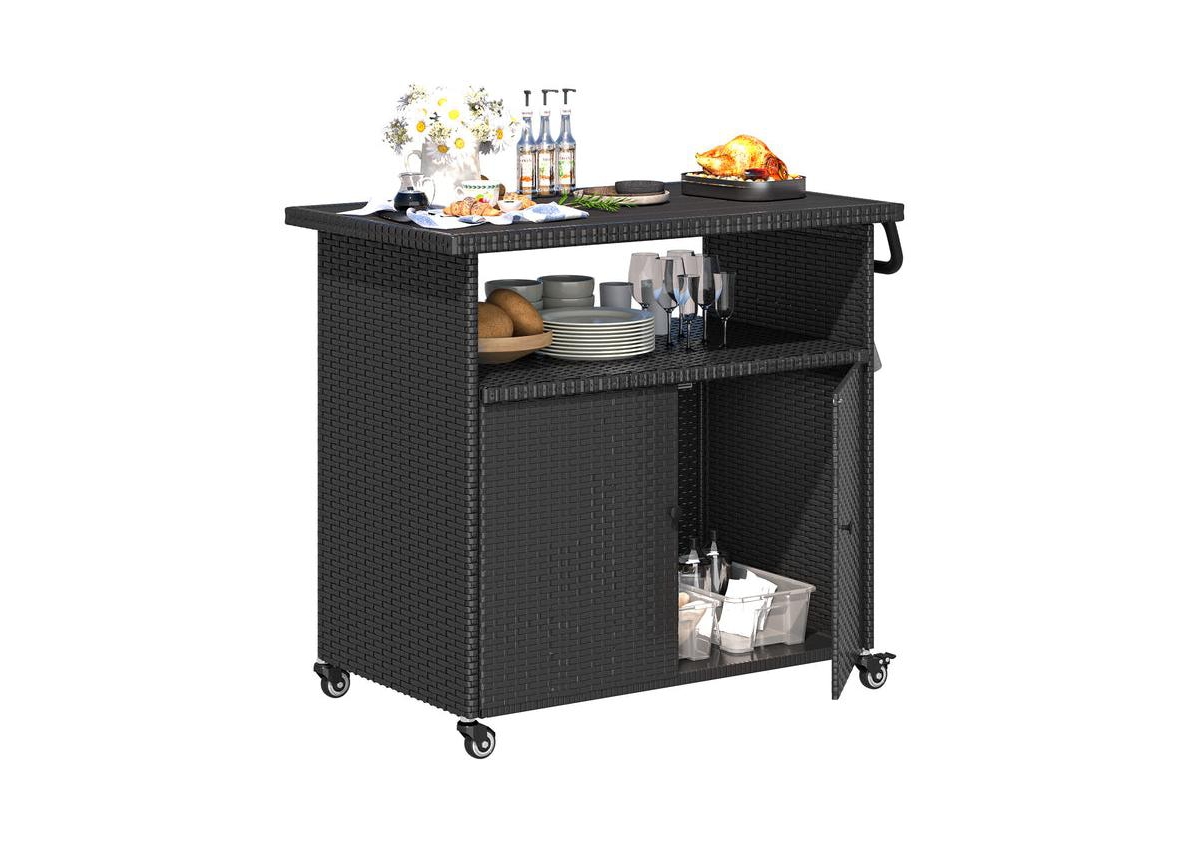 Click here for Aecojoy Outdoor Bar Cart with Wheels - Black prices