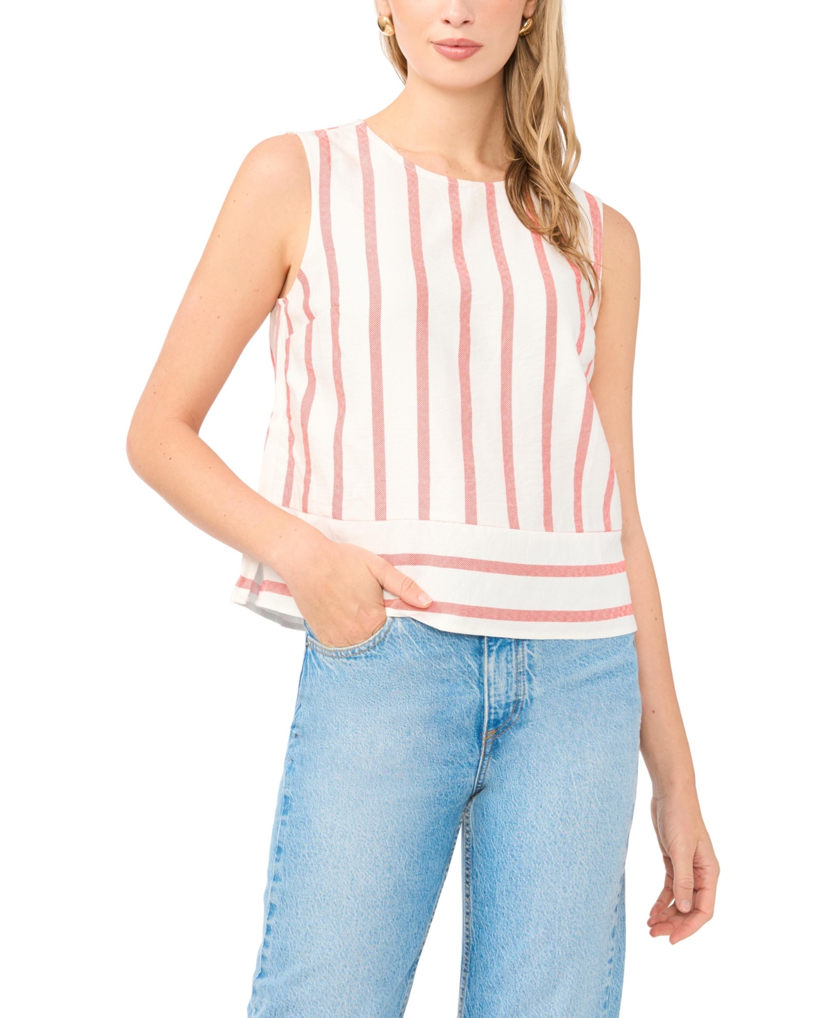 Click here for Vince Camuto Womens Sleeveless Crewneck Blouse - R... prices