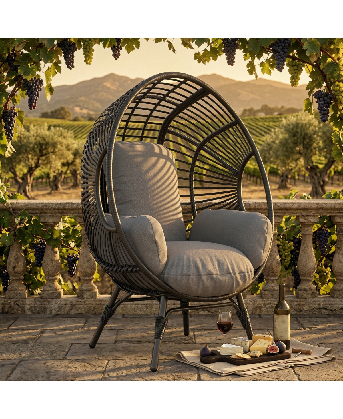 Click here for Rainsken Oversized Pe Rattan Egg Chair  Indoor Out... prices