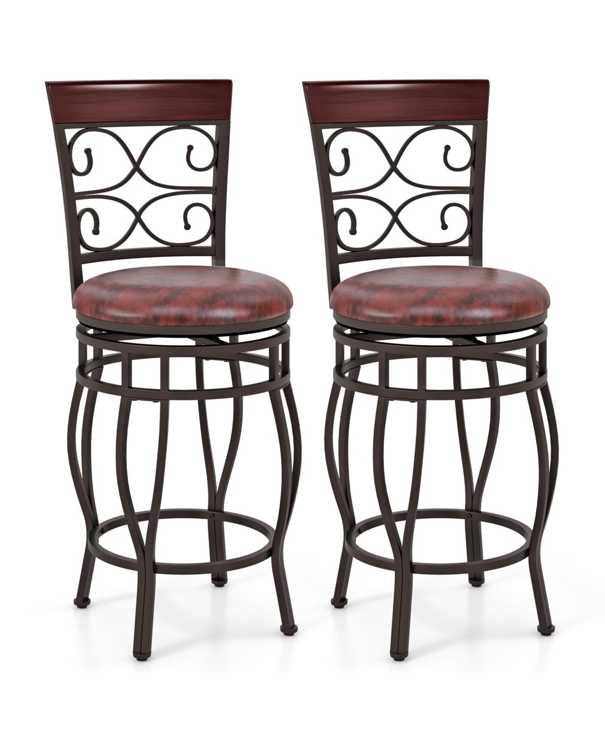 Click here for Sugift Set of 2 26 Inch Bar Stool with Backrest an... prices