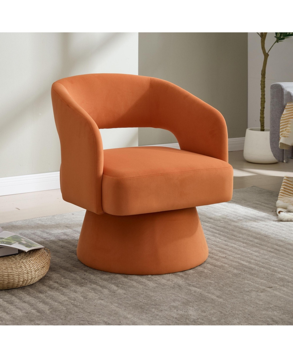 Click here for Boyel Living Swivel Barrel Chair Velvet Accent Arm... prices