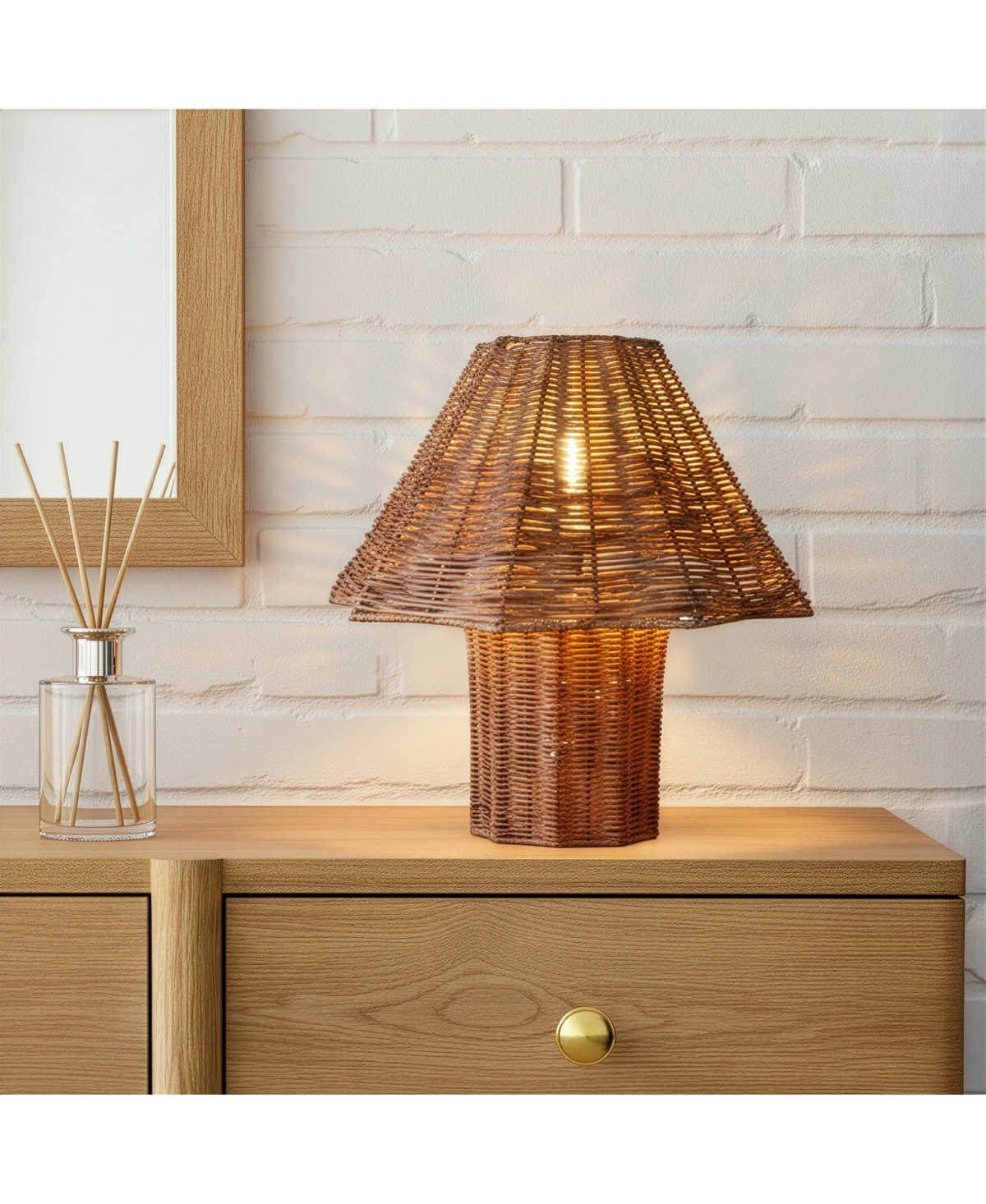 Click here for Brightech Leon Woven Rattan Led Boho Accent Table... prices