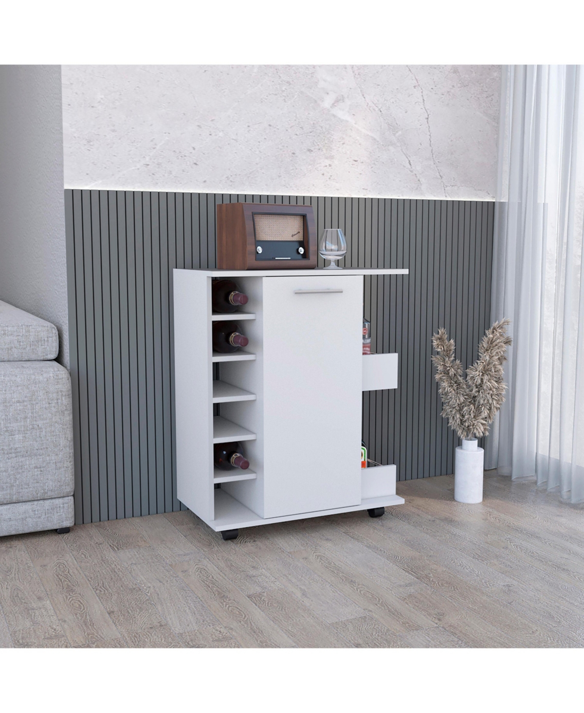 Click here for flynama Rolling Bar Cart with 2 Side Storage Shelv... prices