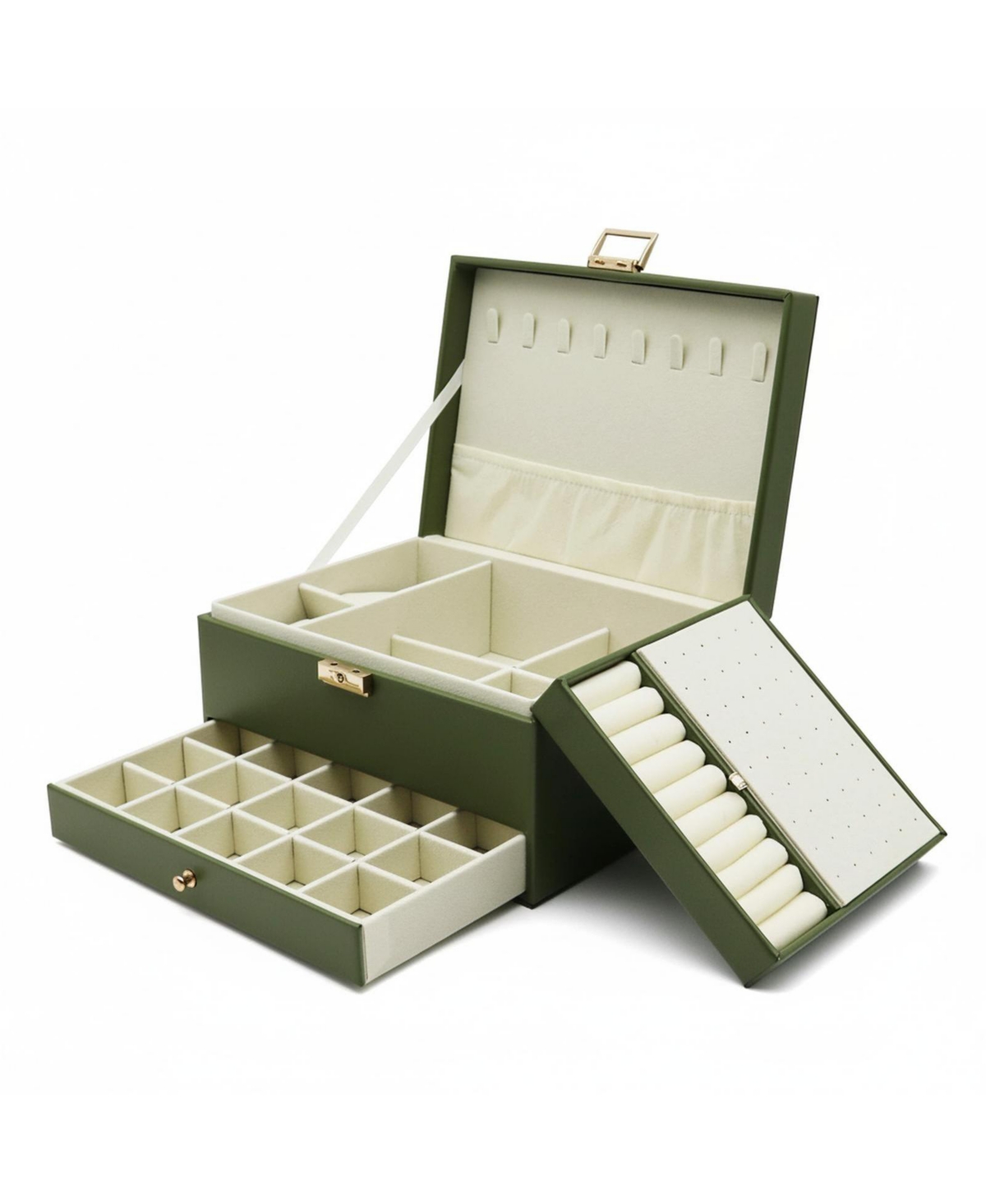 Click here for Yigii 3-Layer Faux Leather Jewelry Organizer Box L... prices