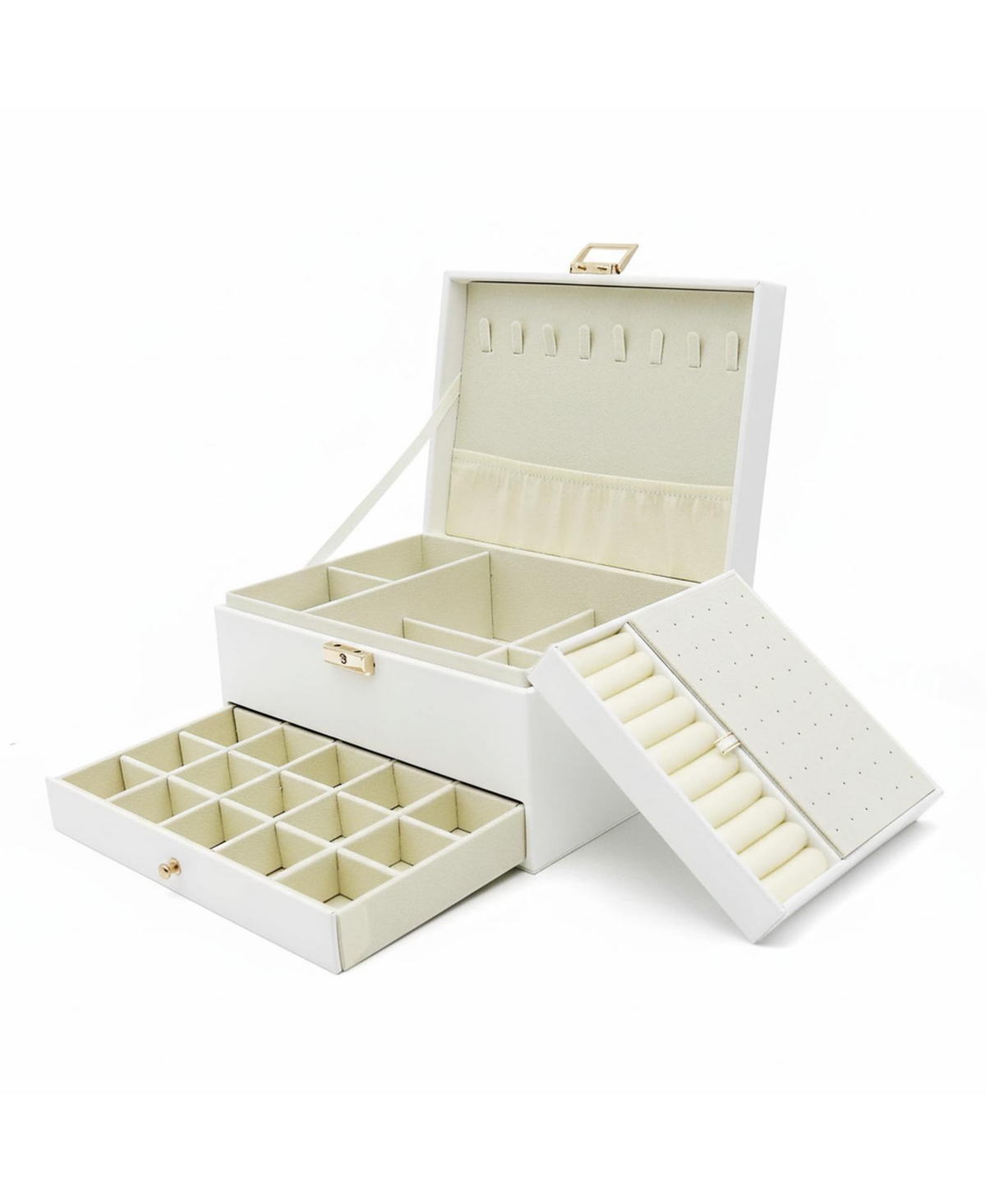 Click here for Yigii 3-Layer Faux Leather Jewelry Organizer Box L... prices