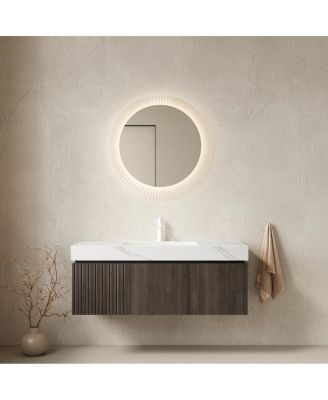 Click here for Sillysis Inch Wall Mounted Bathroom Vanity With Ca... prices